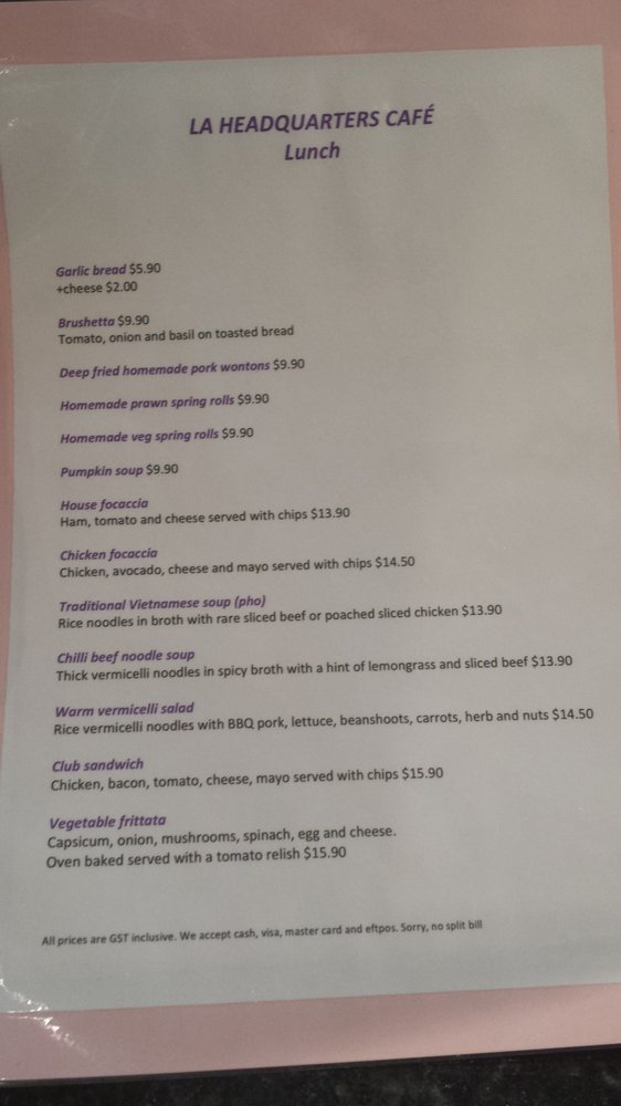 LA HEADQUARTERS CAFE - Updated November 2024 - 318-320 High St, Melton ...