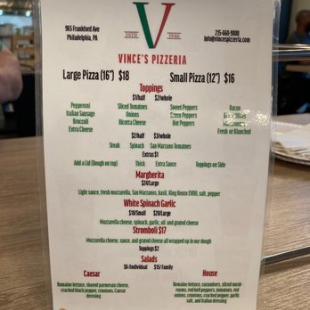 VINCE’S PIZZERIA OF FISHTOWN - Updated October 2024 - 57 Photos & 52 ...