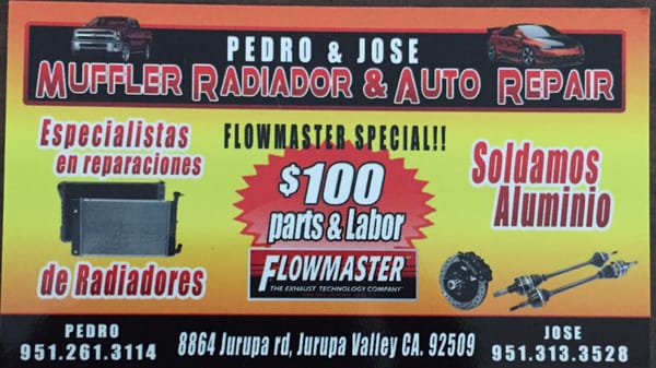 PEDRO & JOSE AUTO REPAIR - Updated January 2026 - 8864 Jurupa Rd ...