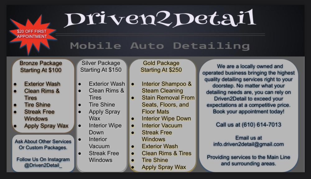 DRIVEN 2 DETAIL - Updated January 2025 - Request a Quote - Radnor, Pennsylvania - Auto Detailing ...