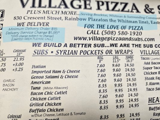 VILLAGE PIZZA & SUBS - Updated April 2026 - 19 Photos & 39 Reviews ...