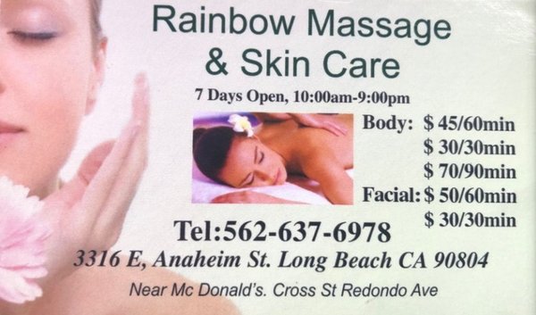 RAINBOW MASSAGE & SKIN CARE - Updated December 2025 - 3316 E Anaheim St ...