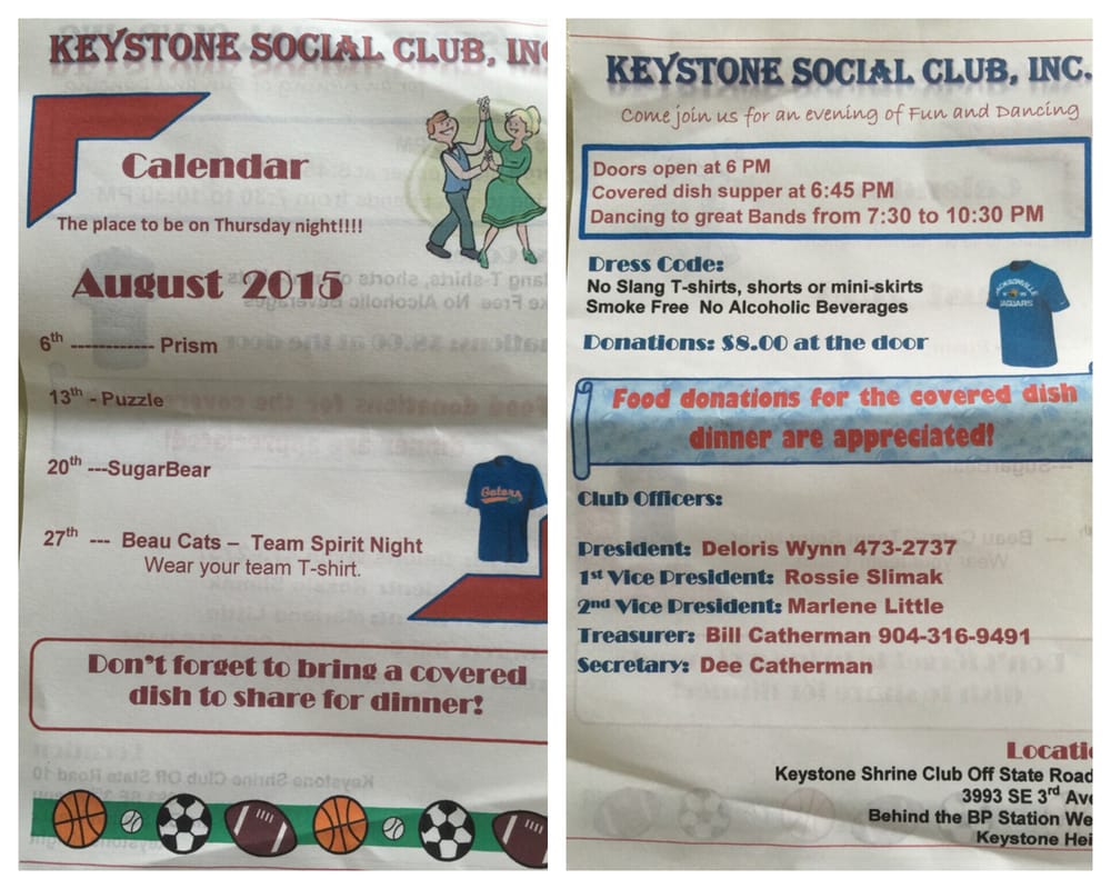 KEYSTONE SOCIAL CLUB - Updated September 2024 - Keystone Heights ...