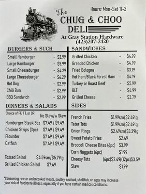 THE CHUG AND CHOO DELI - Updated December 2025 - 734 Gray Station Rd ...