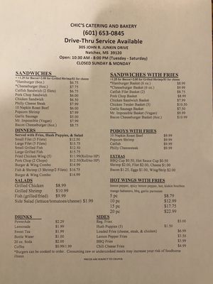 CHICS CATERING AND BAKERY - Updated October 2025 - 305 John R Junkin Dr ...