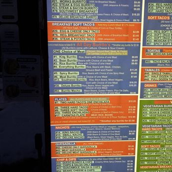 Burrito king menu store