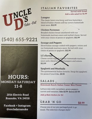 UNCLE D’S - American (Traditional) - 2016 Electric Rd, Roanoke, VA ...