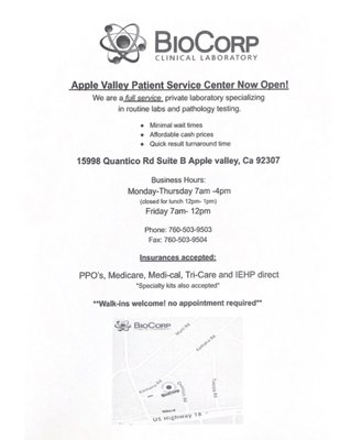BIOCORP CLINICAL LABORATORY - Updated December 2025 - 15998 Quantico Rd ...
