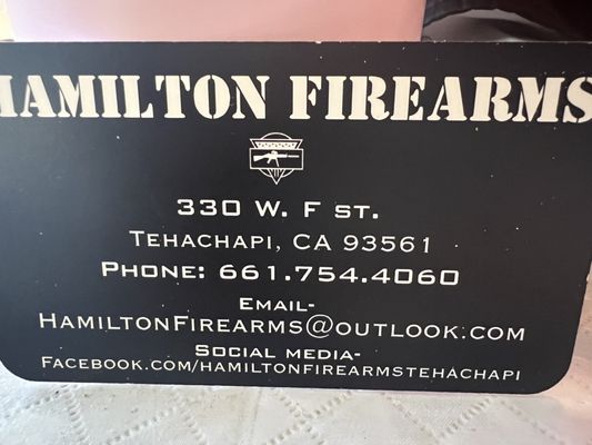 HAMILTON FIREARMS - Updated December 2025 - 330 W F St, Tehachapi ...