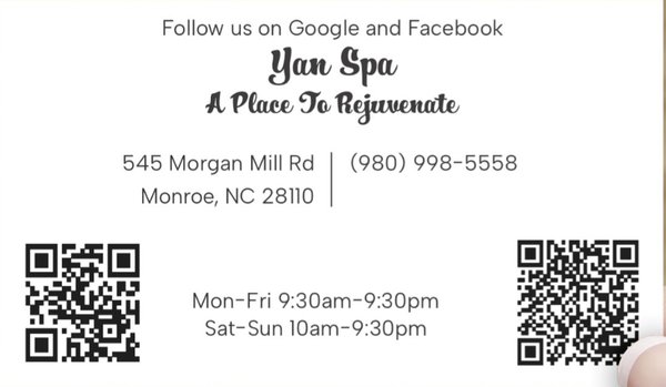 YAN SPA - Updated December 2025 - Request an Appointment - 545 Morgan ...