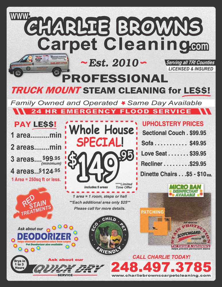 CHARLIE BROWNS CARPET CLEANING - Updated December 2025 - Troy, Michigan ...