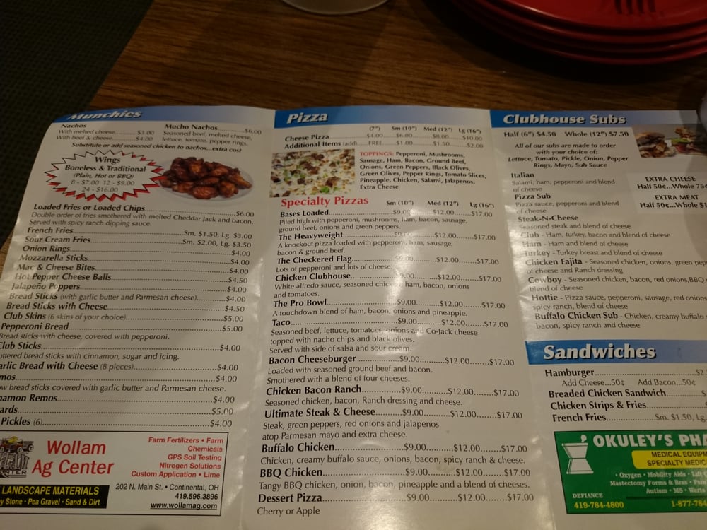 CLUBHOUSE PIZZA - Updated January 2026 - 219 N Main, Continental, Ohio ...