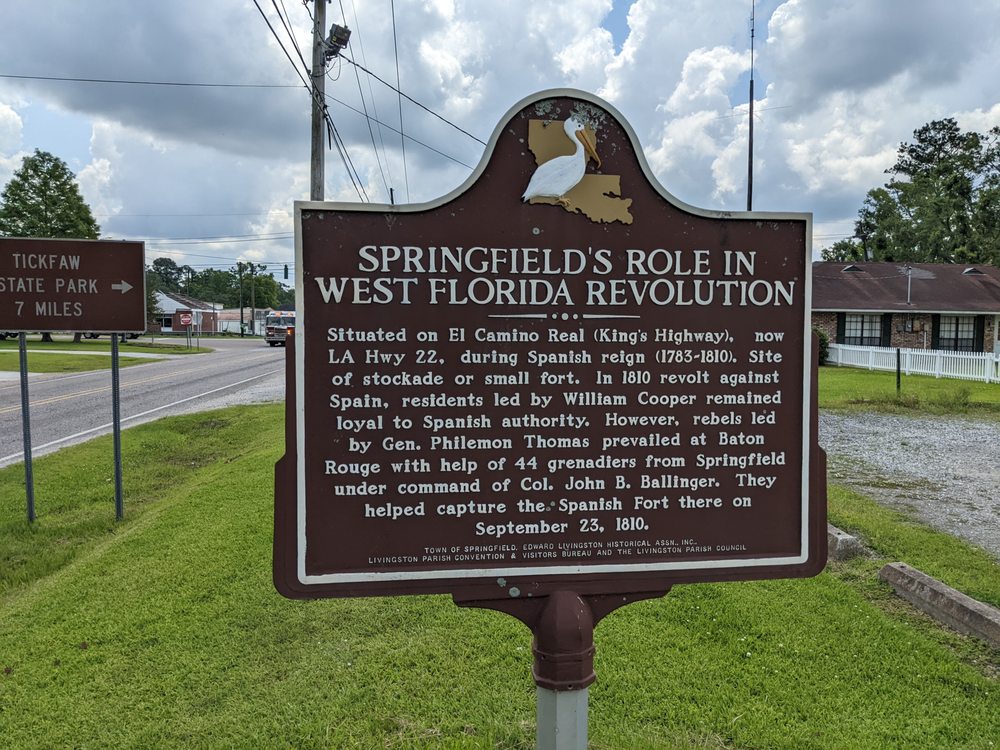 SPRINGFIELD’S ROLE IN WEST FLORIDA REVOLUTION MARKER - Updated June ...