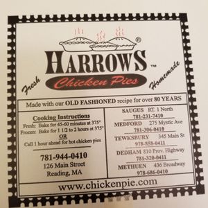 HARROW’S CHICKEN PIES - 14 Photos & 30 Reviews - 345 Main St Rt 38 ...