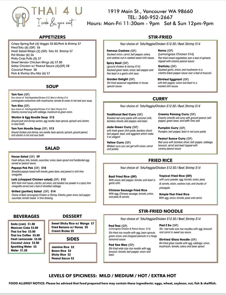 New Thai Food Truck - Thai 4 U! Located on 20th and Main next to ...