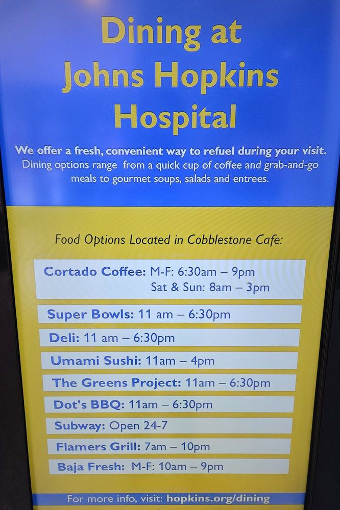 JOHNS HOPKINS HOSPITAL COBBLESTONE CAFE - Updated January 2025 - 600 N ...
