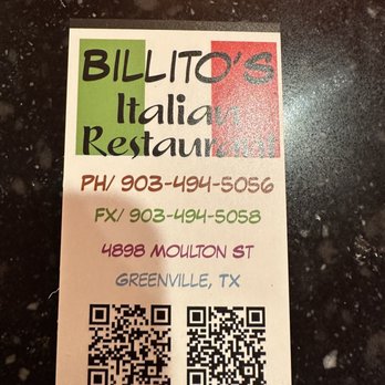 BILLITO’S ITALIAN RESTAURANT - Updated December 2025 - 64 Photos & 44 ...