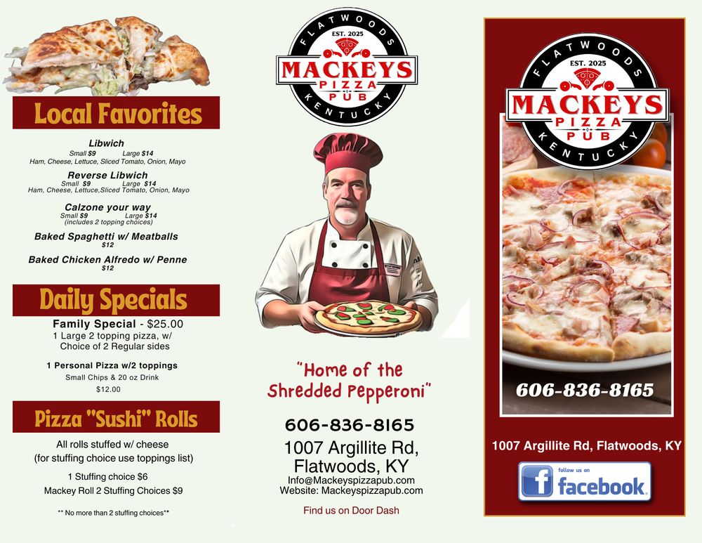 MACKEYS PIZZA PUB - Updated November 2025 - 1007 Argillite Rd, Flatwoods, Kentucky - Pizza ...
