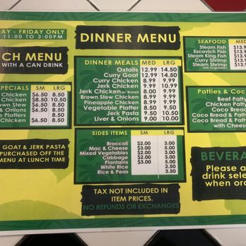 Tropical grill menu store