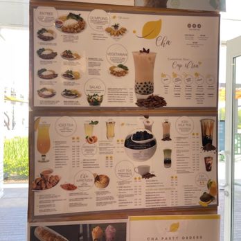 Cha for tea menu store