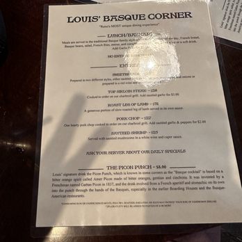 LOUIS’ BASQUE CORNER - Updated December 2025 - 550 Photos & 577 Reviews ...