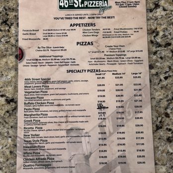 46TH ST. NEW YORK STYLE PIZZERIA - Updated December 2025 - 17 Photos ...
