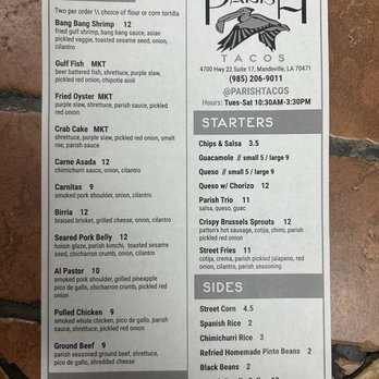 PARISH TACOS - Updated May 2025 - 63 Photos & 55 Reviews - 4700 Hwy 22 ...