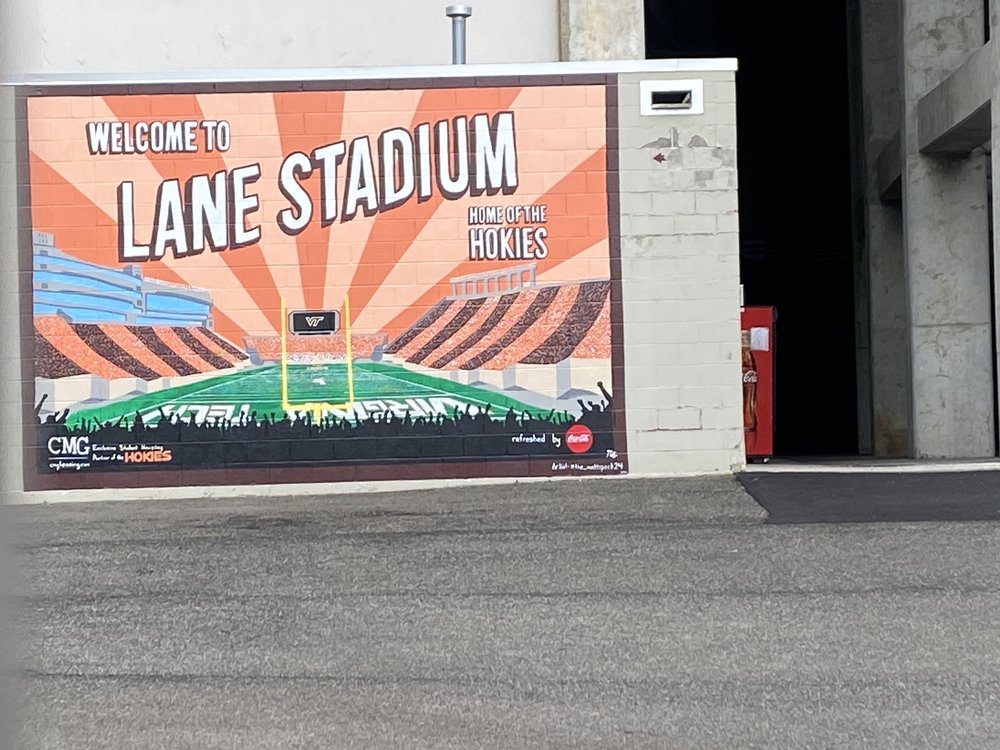 WELCOME TO LANE STADIUM MURAL - 185 Beamer Way, Blacksburg, Virginia ...