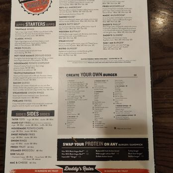 Bad daddy's menu store