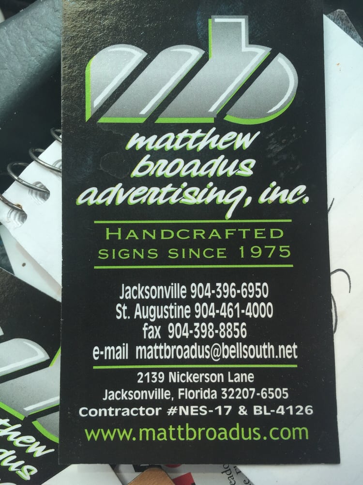 BROADUS MATTHEW ADVERTISING - Updated August 2025 - 2139 Nickerson Ln ...