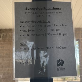 SUNNYSIDE POOL - Updated July 2024 - 1725 E Bilby Rd, Tucson, Arizona ...