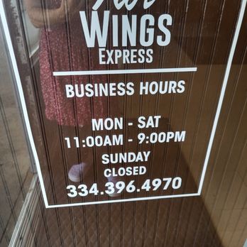 Wings hours store