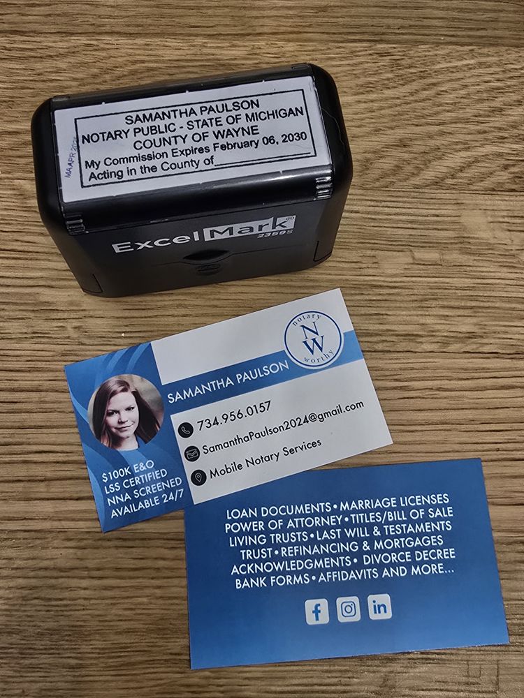 NOTARY WORTHY - Updated August 2025 - Livonia, Michigan - Notaries ...