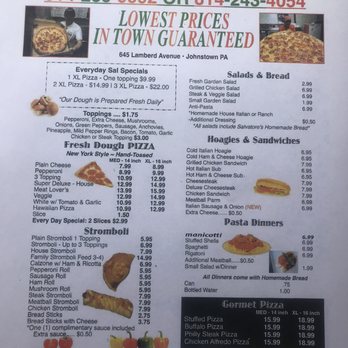 SALVATORE S PIZZA CLOSED Updated February 2025 645 Lamberd Ave Johnstown Pennsylvania Pizza Restaurant Reviews Phone Number Yelp