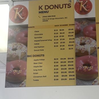 K DONUTS - Updated October 2025 - 26 Photos - 110 W King St, Kings Mountain, North Carolina ...