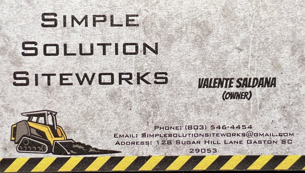 SIMPLE SOLUTION SITEWORKS - Updated December 2025 - Request a Quote - 128 Sugar Hill Ln, Gaston ...