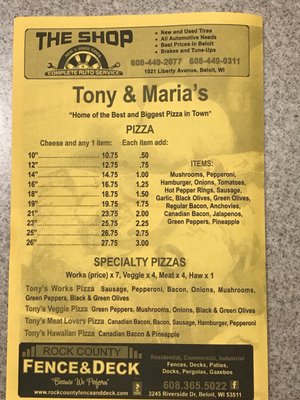 TONY & MARIA’S PIZZA - Updated December 2025 - 24 Reviews - 1181 ...