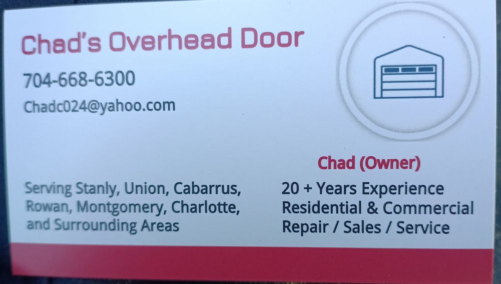 CHAD’S OVERHEAD DOOR - Updated December 2025 - Request a Quote - 104 ...