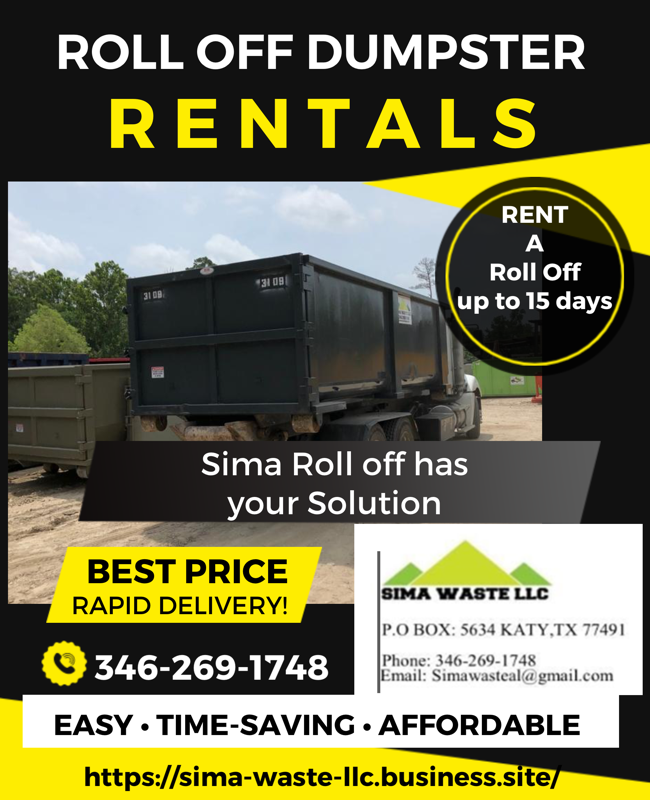SIMA WASTE - Request a Quote - Katy, Texas - Dumpster Rental - Yelp