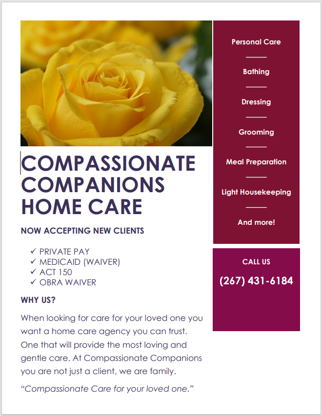 COMPASSIONATE COMPANIONS - Updated July 2025 - Chester, Pennsylvania ...