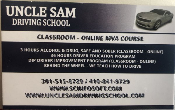 UNCLE SAM DRIVING SCHOOL - Updated December 2025 - 10111 Colesville Rd ...