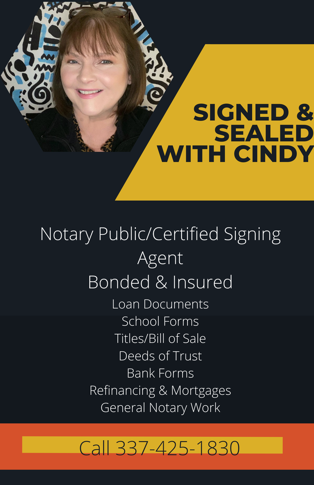 SIGNED AND SEALED WITH CINDY - Updated July 2025 - Lake Charles ...