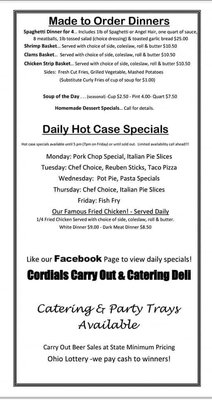 CORDIALS CARRY OUT & CATERING DELI - Updated August 2025 - 2695 W ...