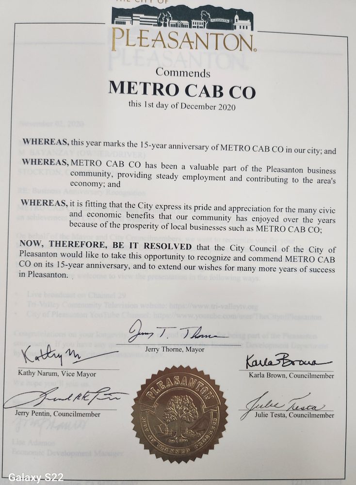 METRO CAB - Updated September 2024 - 10 Photos - Pleasanton, California ...