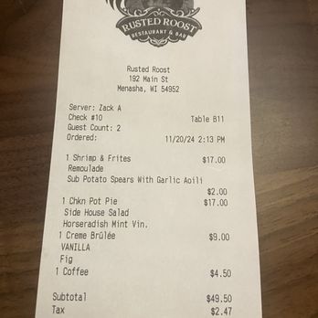 RUSTED ROOST RESTAURANT & BAR - Updated December 2025 - 26 Photos & 19 ...
