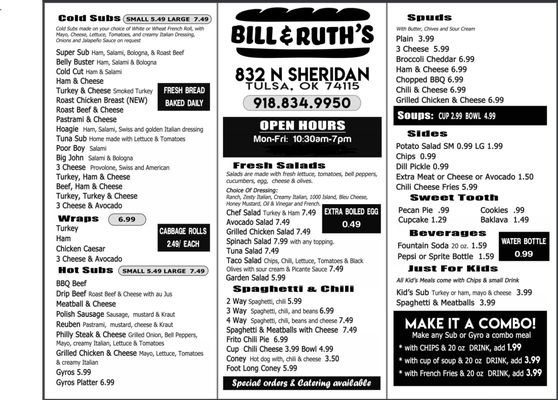 BILL & RUTH’S SUB SHOPS - Updated December 2025 - 832 N Sheridan Rd ...