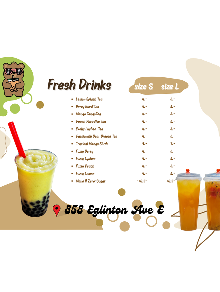 BEAR’S BUBBLE TEA - 858 Eglinton Ave E, Toronto, Ontario, Canada ...
