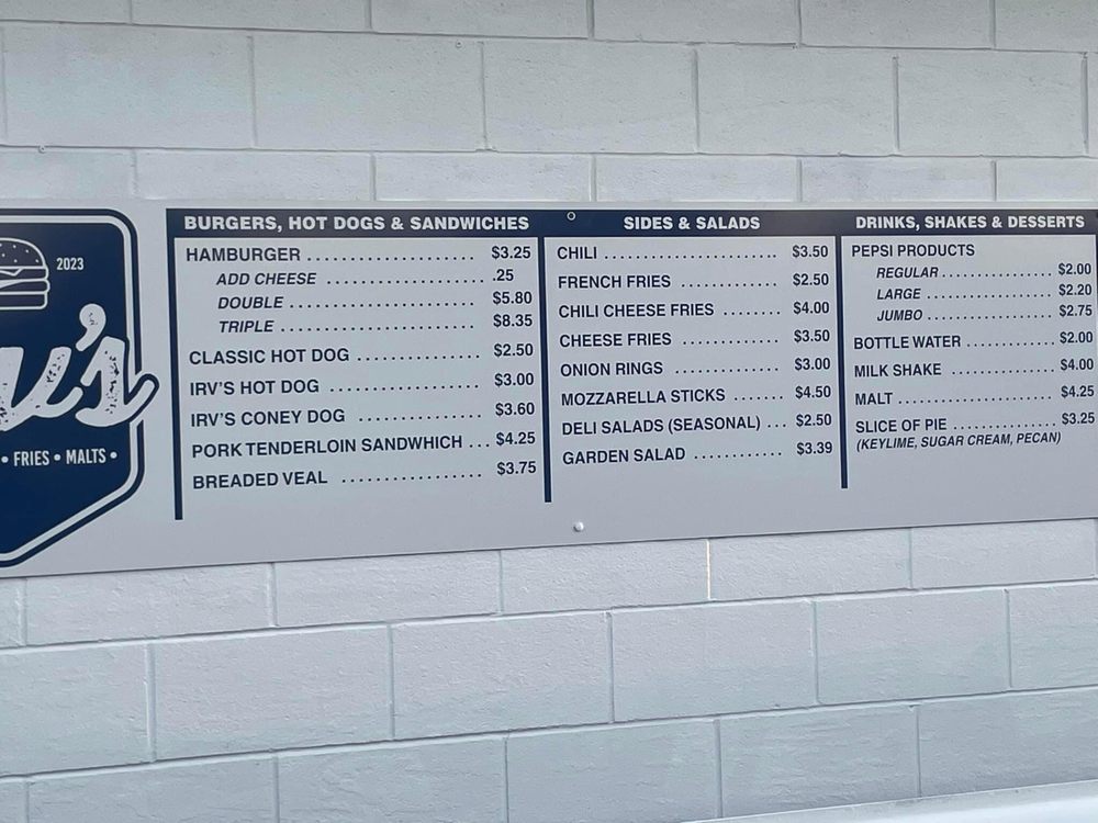 IRV’S BURGERS - 3112 N Main St, Findlay, Ohio - Burgers - Restaurant ...