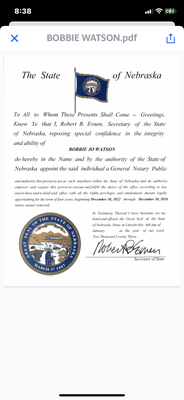 BOBBIE JO WATSON’S NEBRASKA NOTARY SERVICE - Updated January 2025 ...