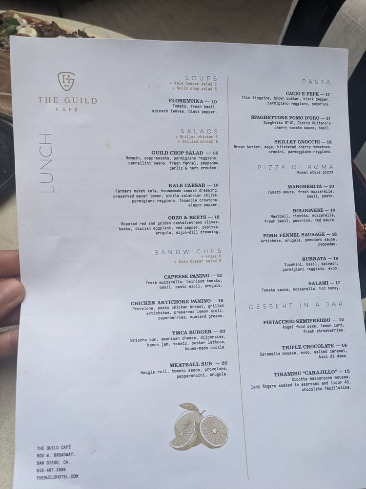 THE GUILD CAFE - 500 W Broadway, San Diego, California - Italian ...